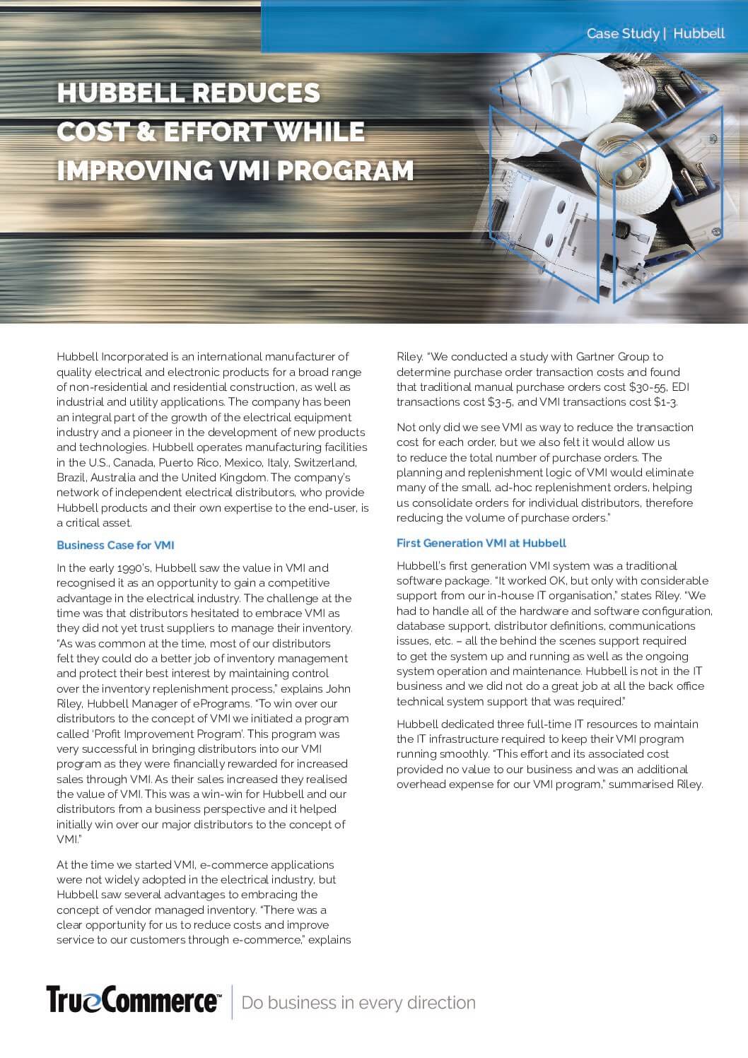 Hubbell | Vendor Managed Inventory | Case Study